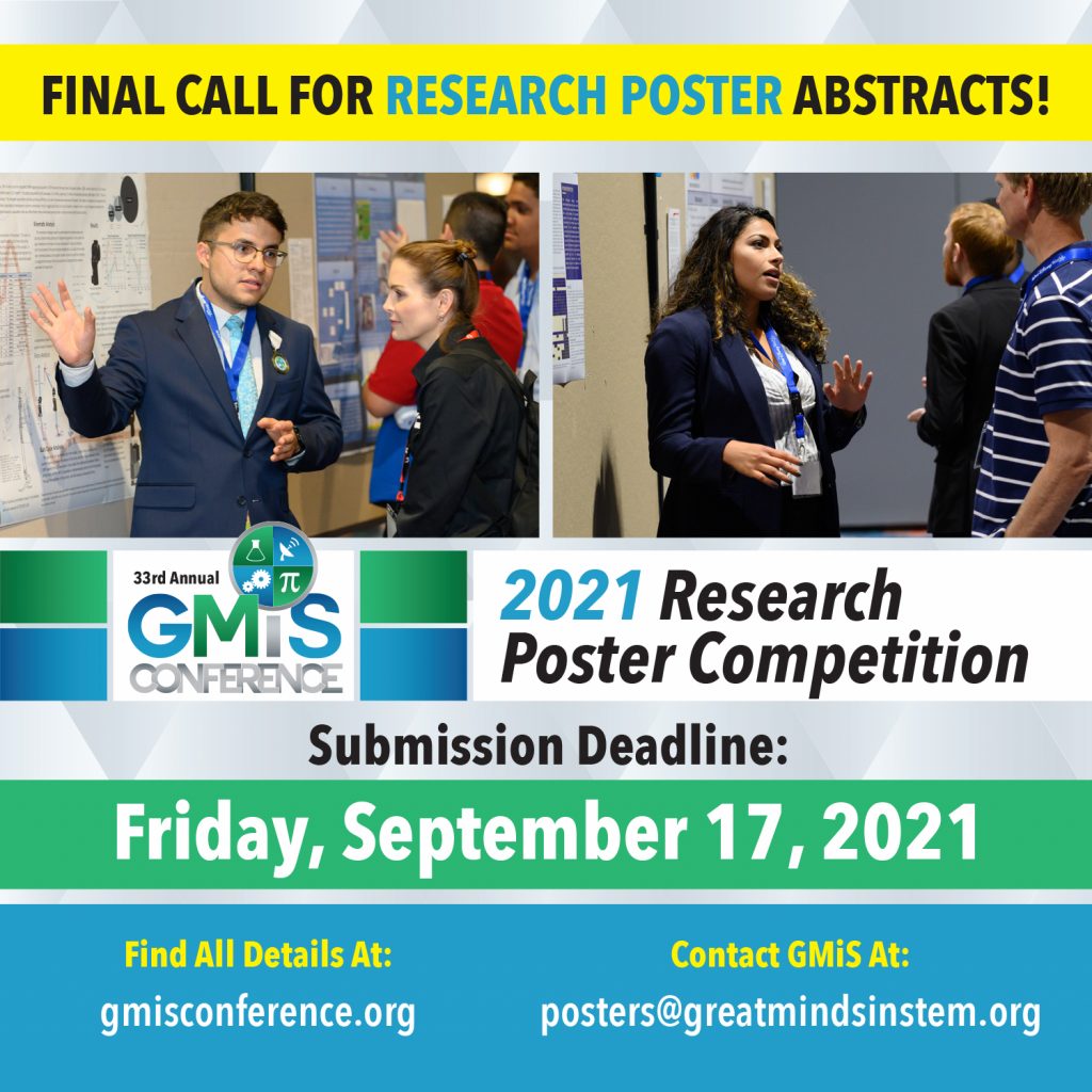 LAST CALL: Abstracts for Research Poster Competition at Virtual 2021 GMiS Conference DUE TODAY ...