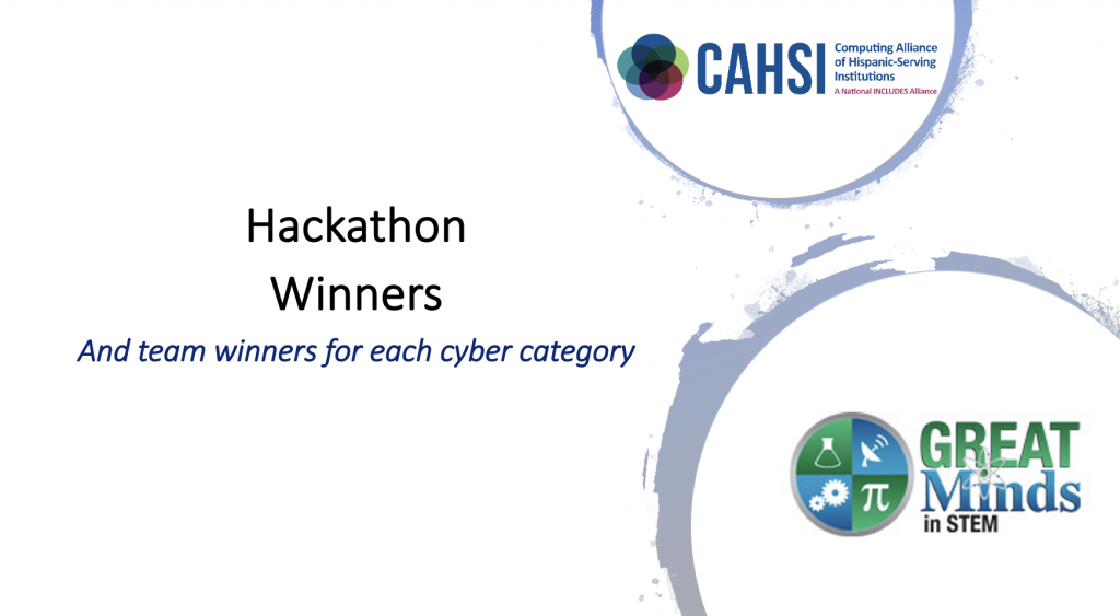 Congratulations to the winners of the CAHSI Hackathon at GMiS 2021 ...