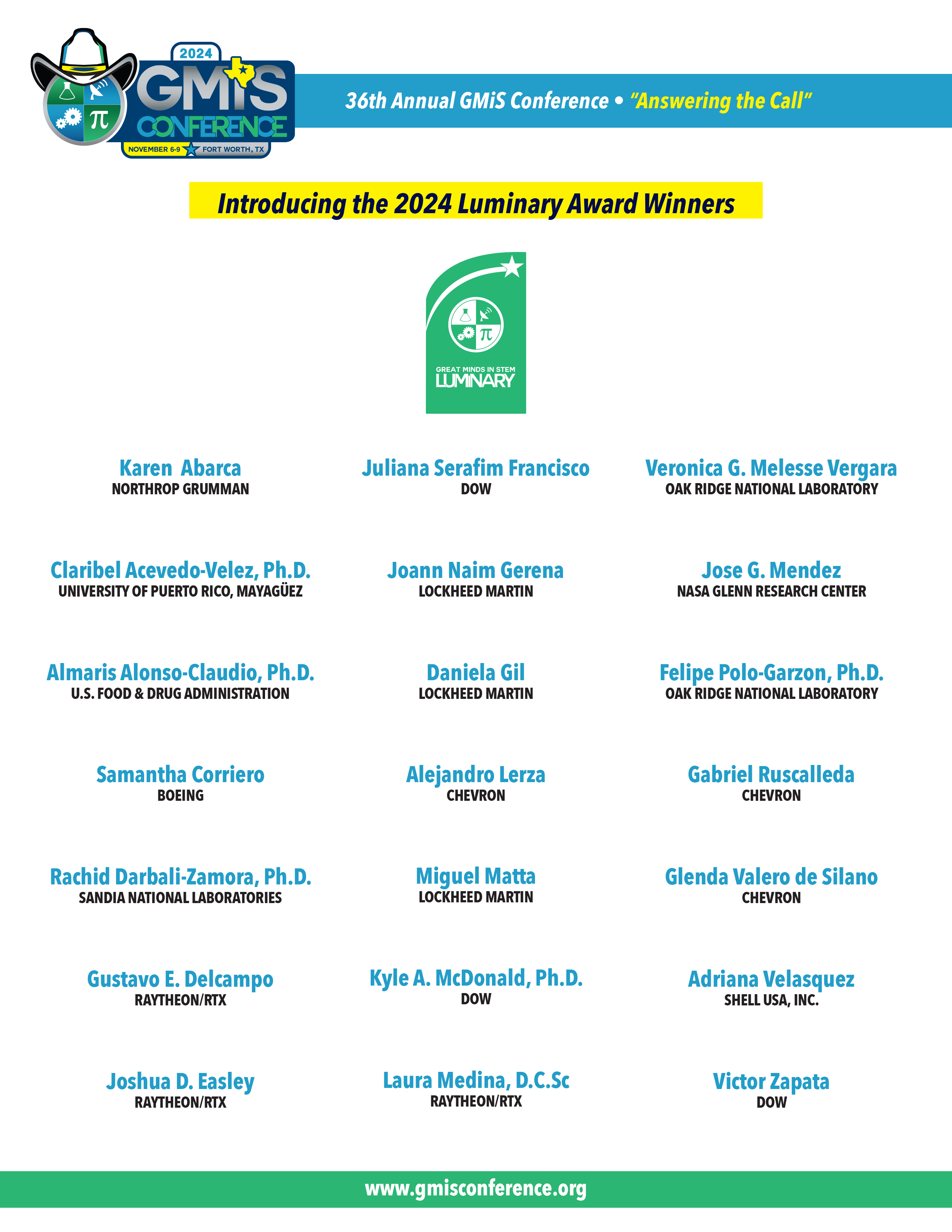 Great Minds in STEM Announces STEM Hero and Luminary Award Winners for ...